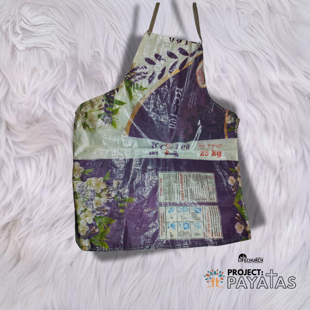 Eco-friendly apron made from repurposed flour and rice sack – Project ...